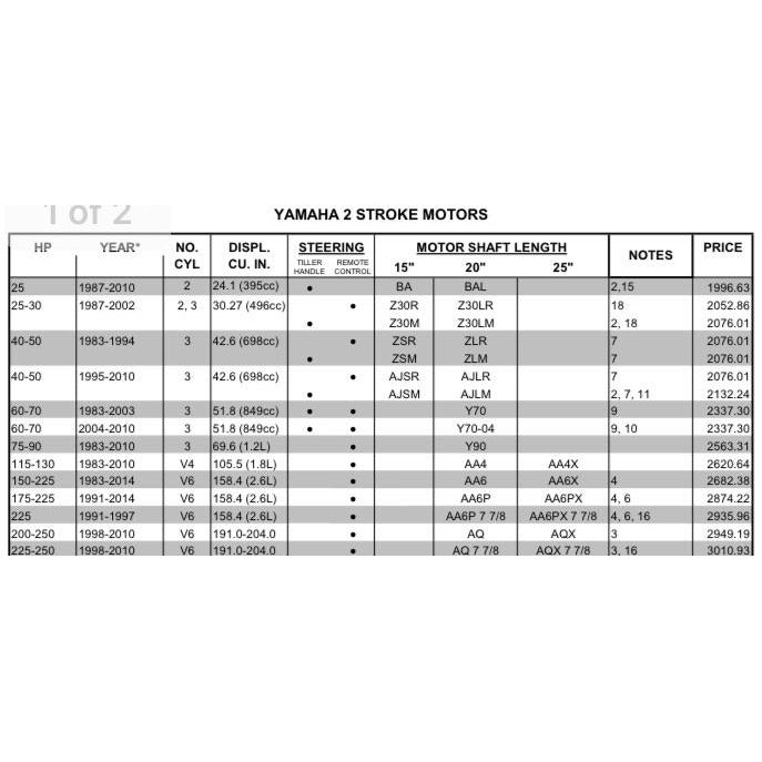 Yamaha Outboard 2-Stroke Jet Kit – Rainboat.com